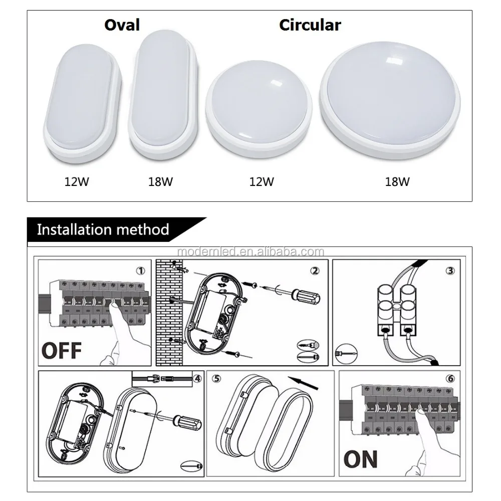 Waterproof Led Round Oval Ceiling Led Bulkhead Light - Buy Led Bulkhead ...