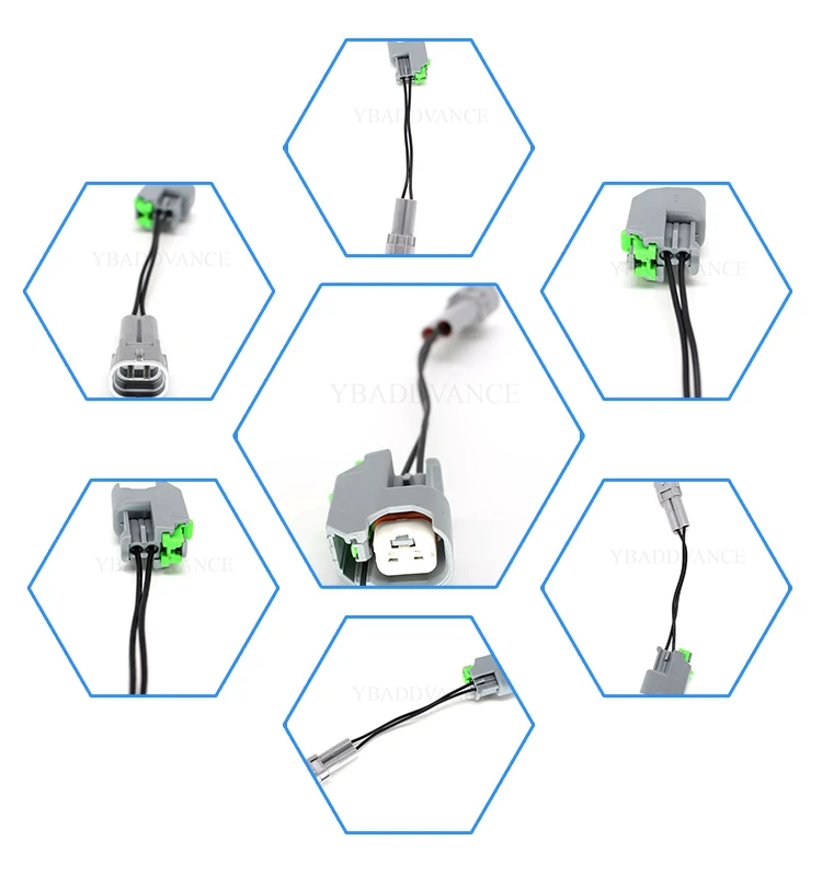 2 Pin Wiring Pigtails Ev6 Male To Ev0-x Female Fuel Injector Wire ...