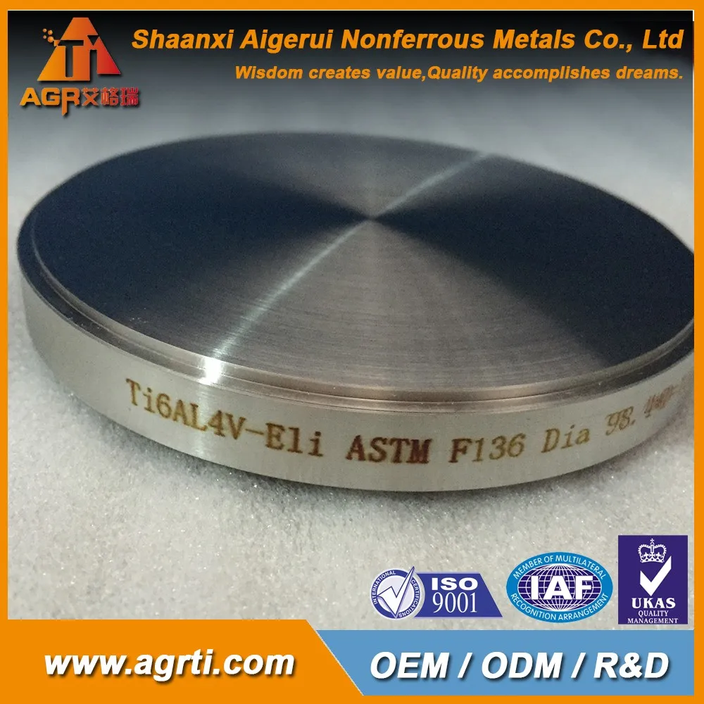 Astm F136 Titanium Cad/cam Disc Gr5 Alloy Dia98mm For Dental Implant ...