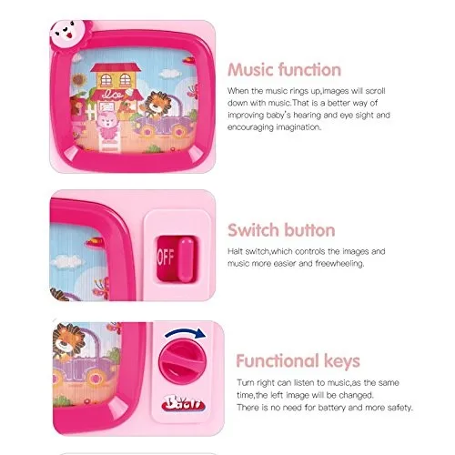 Wind-up Musical TV Toy - Moving Screen for Babies & Kids
