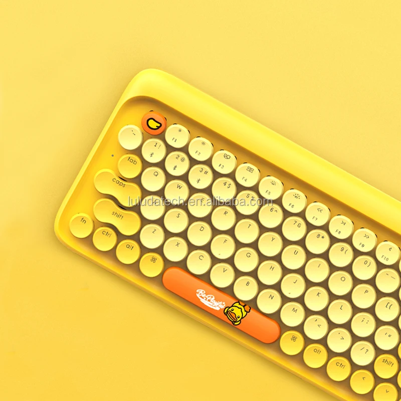 Lofree Yellow B Duck Dot Bt Mechanical Keyboard Wireless Retro Keyboard ...