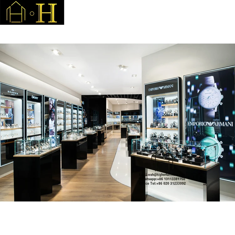 Luxury Watch Display Cabinet For Wrist Watch Store Interior Design ...