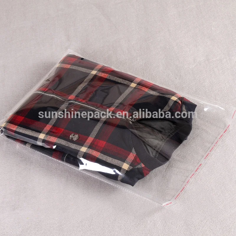 Resealable Transparent Custom Polybag Packaging Clear Plastic Poly Opp ...