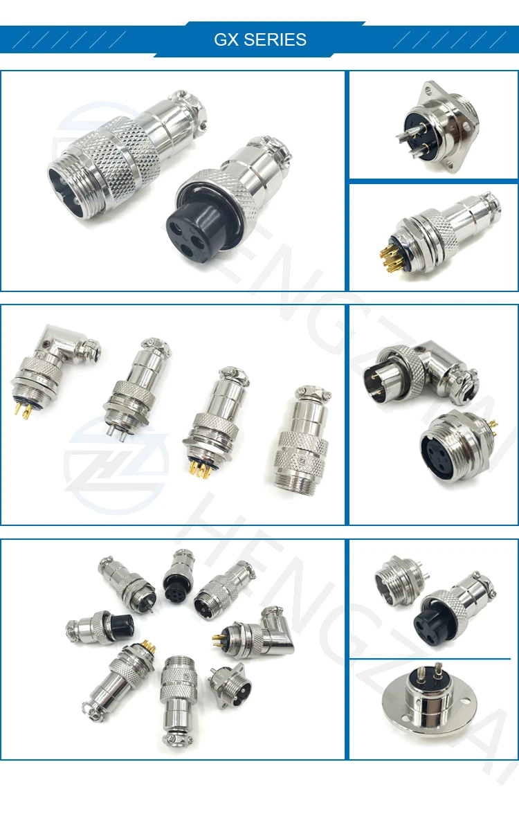 Gx12 4 Pin Aviation Plug And Socket Right Angle Pin Panel Metal ...