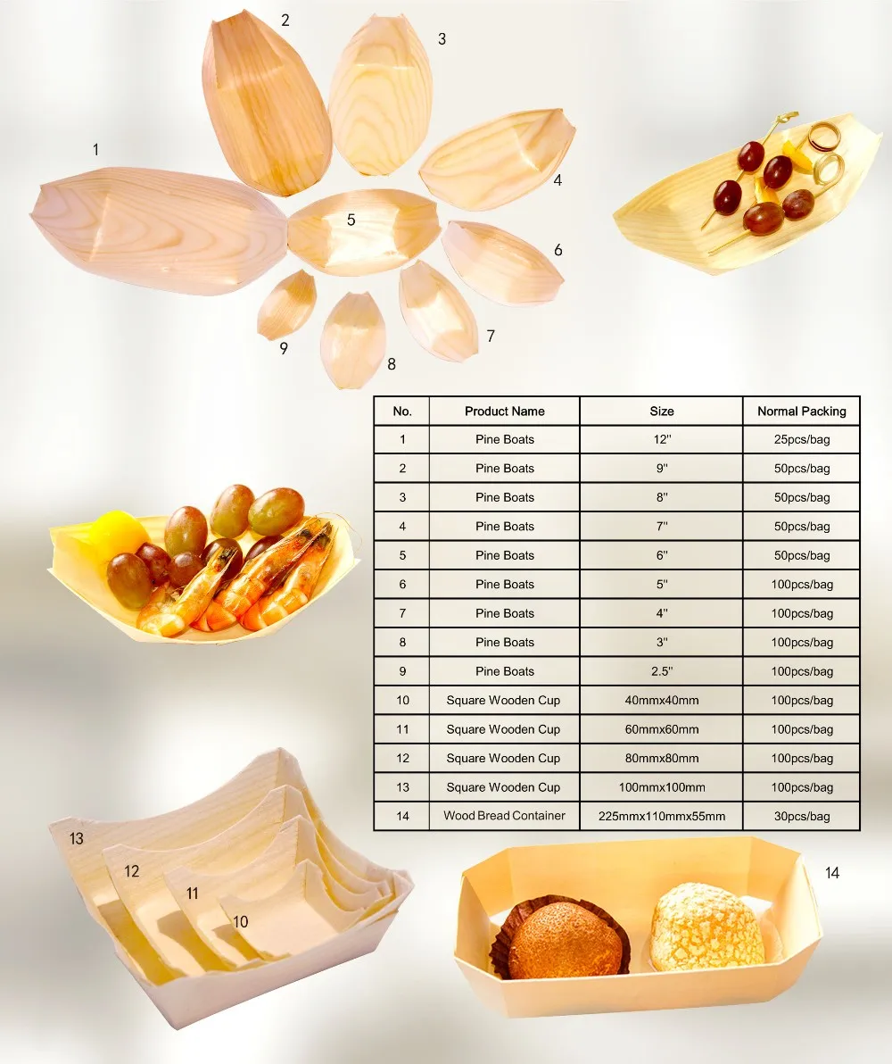 Disposable Bamboo Take-away Food Trays With Lid for Cheese Bread Sushi ...