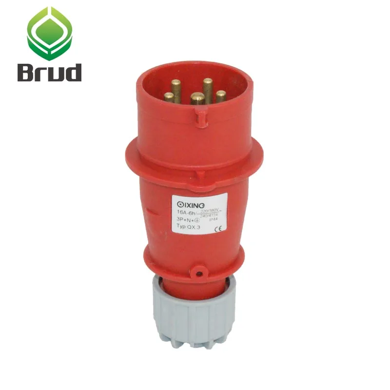 Industrial Plug Socket Ip67 5 Pins Red 380v-690v 6h Large Amp ...