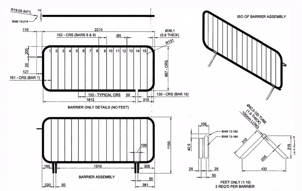 Used Traffic Safety Temporary Pedestrian Barricades For Sale - Buy ...