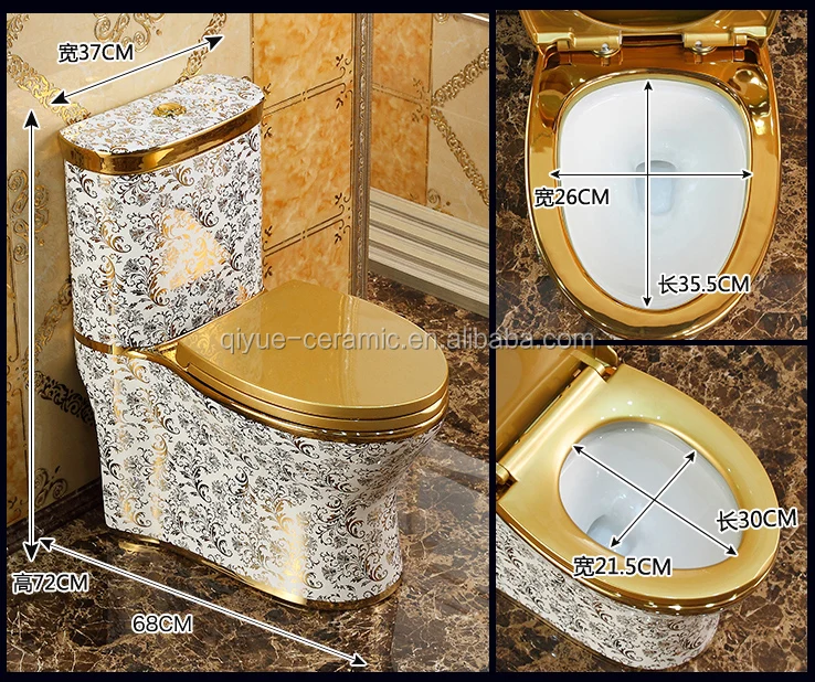 Wholesale Bathroom Royal Wc One Piece Ceramic Sanitary Luxury Plated ...