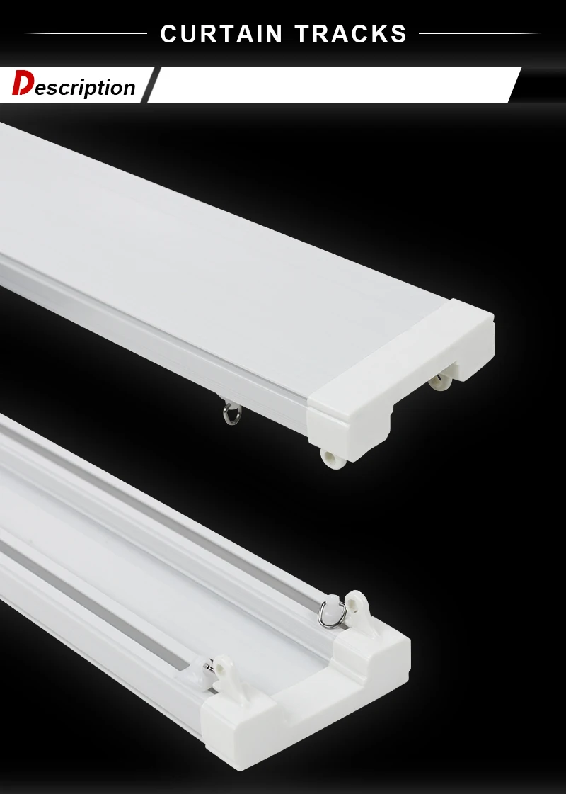 Hotel Ceiling Mounted Hand And Cord Plastic Pvc Curtain Track Double ...