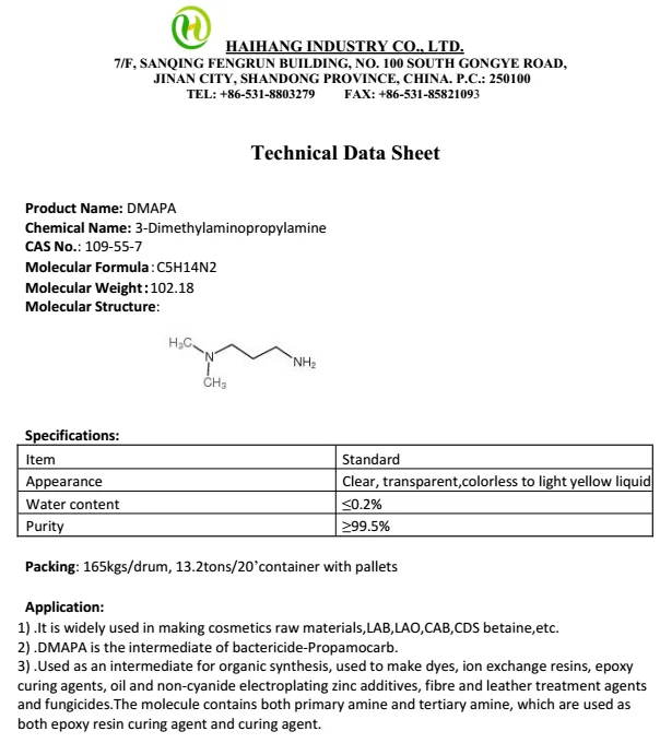 3-dimethylaminopropylamine ( Dmapa ) 109-55-7 - Buy Dmapa,3 ...