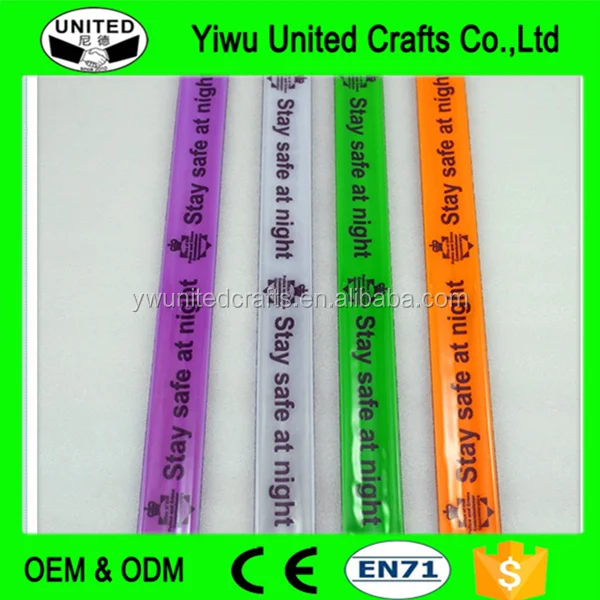 Hot Fashion Reflective Slap Band,Slap Band Wide Pvc+steel Inside Slap ...