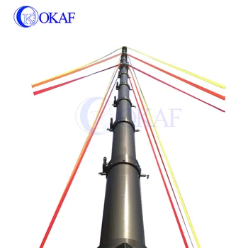 18m Hand Winch Telescopic Masts Antenna Communication Crank Manual Pole ...