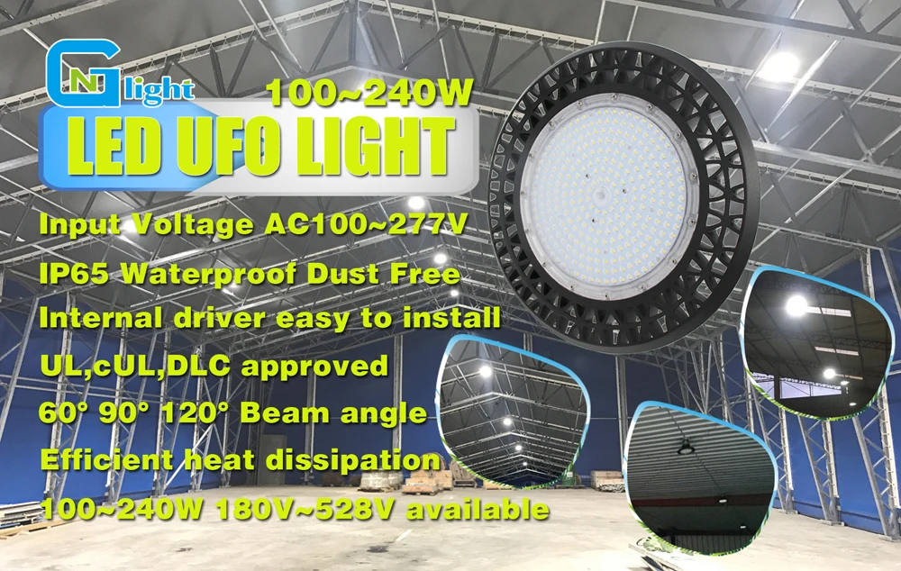 UL DLC 480V LED UFO High Bay 150Watt Replace 400W Metal Halide ...