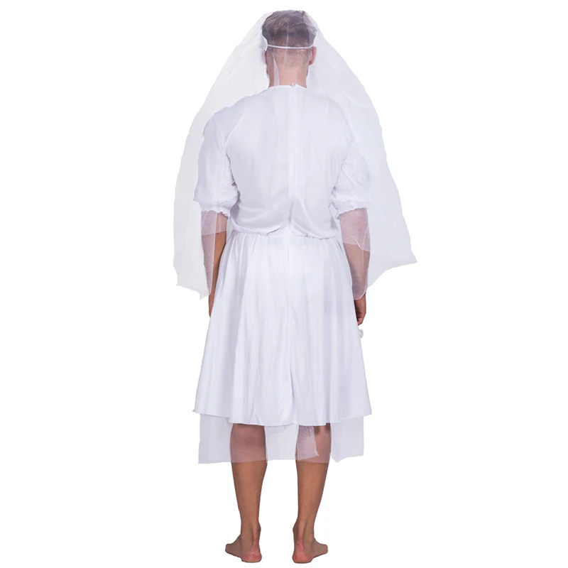 Adult Men Male Wedding Bride Funny Crossdresser Costume For Halloween ...
