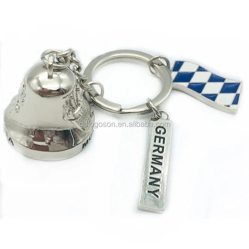 Custom Bell Keyring Souvenirs Munchen Bavaria Key Chains