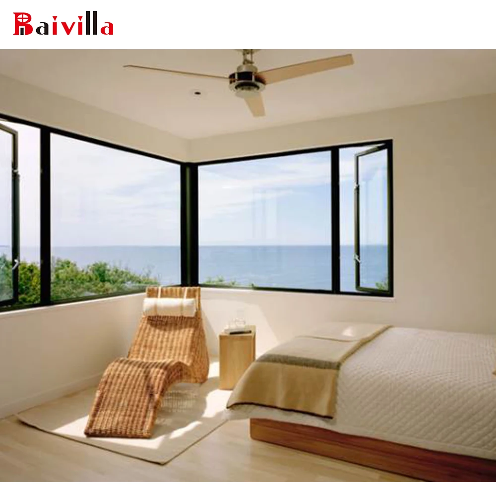 Aluminum Glass Butt Joint Corner Window Design by Baivilla