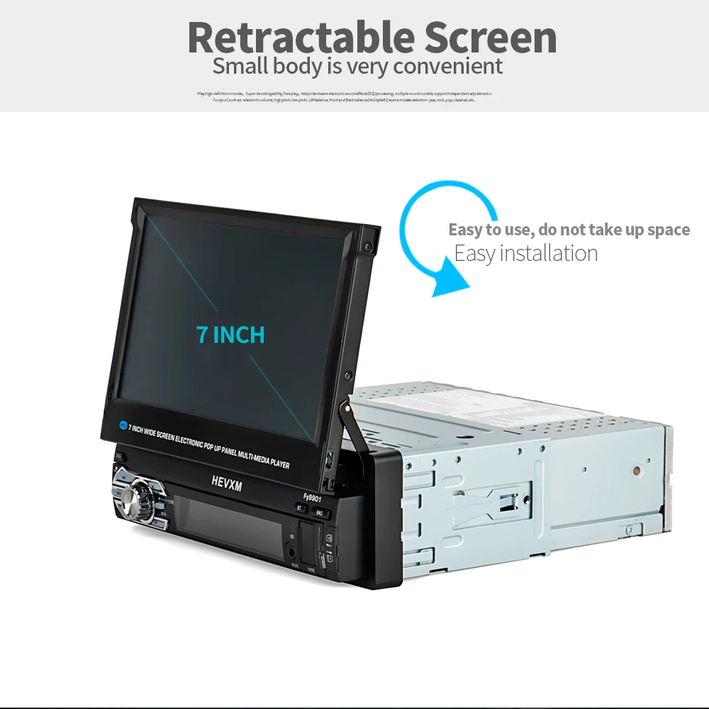 Esunway 1din 7inch Retractable Screen Head Unit - Android Radio