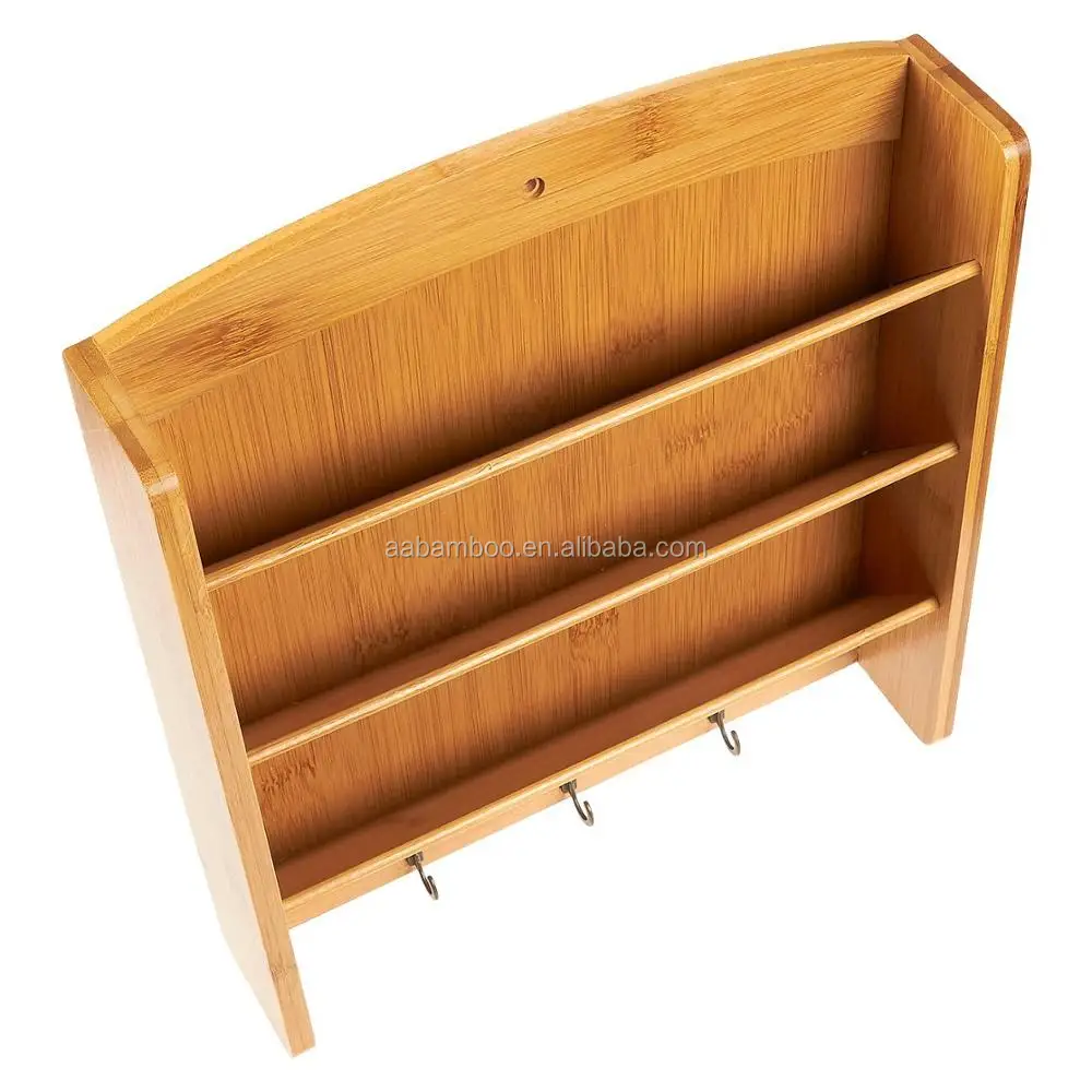 Wall Mounted Mail Organizer - Bamboo Mail Holder