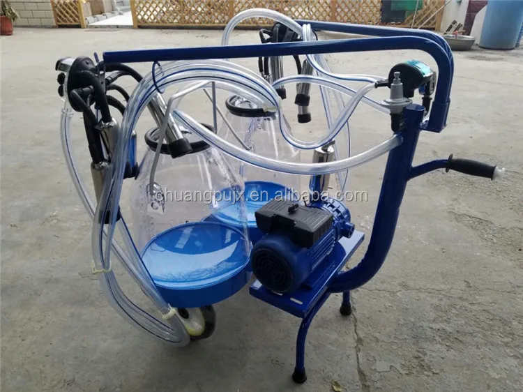 Twin Buckets Cow Mobile Milking Machine - Efficient & Durable