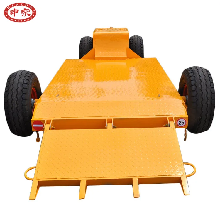 Full Trailer Turntable Low Bed Trailer Road Roller Trailer With Ramp ...