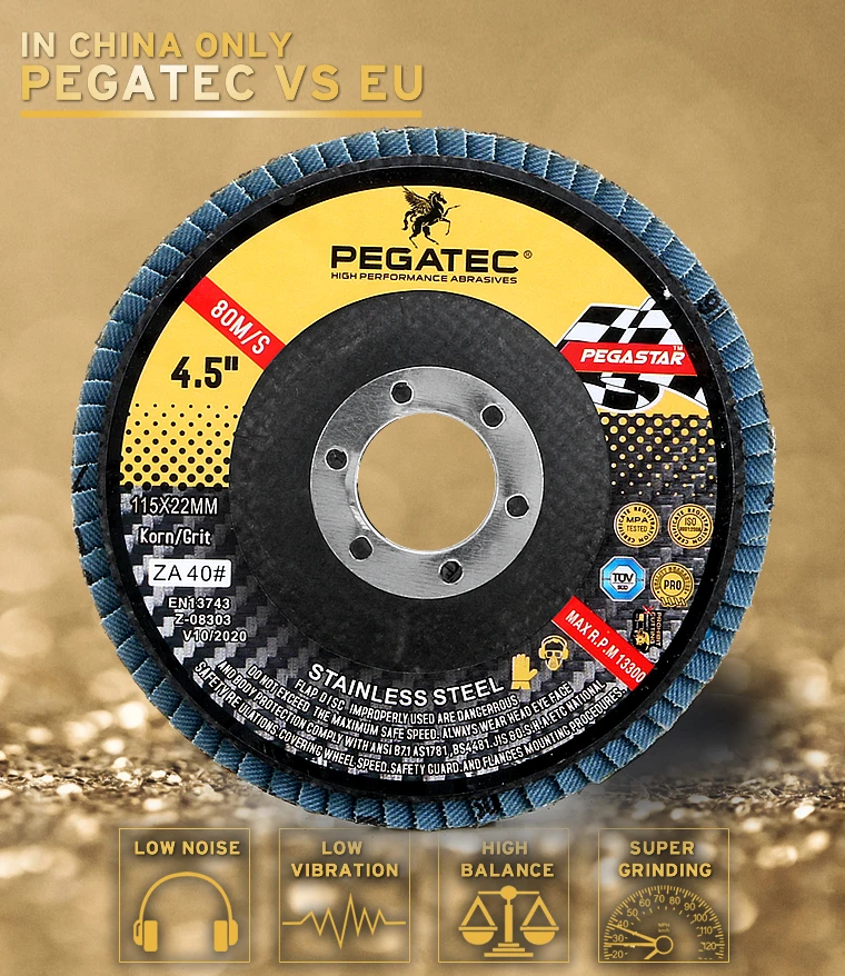 4.5" Zirconia Material Flap Disc - MPA EN13743 Certified