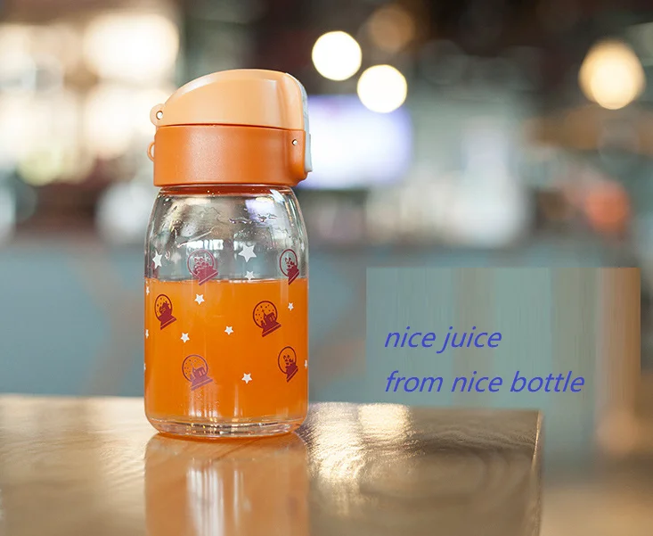 Drinking Kids Glass Water Children Cute/borosilicate Glass Water Bottle ...