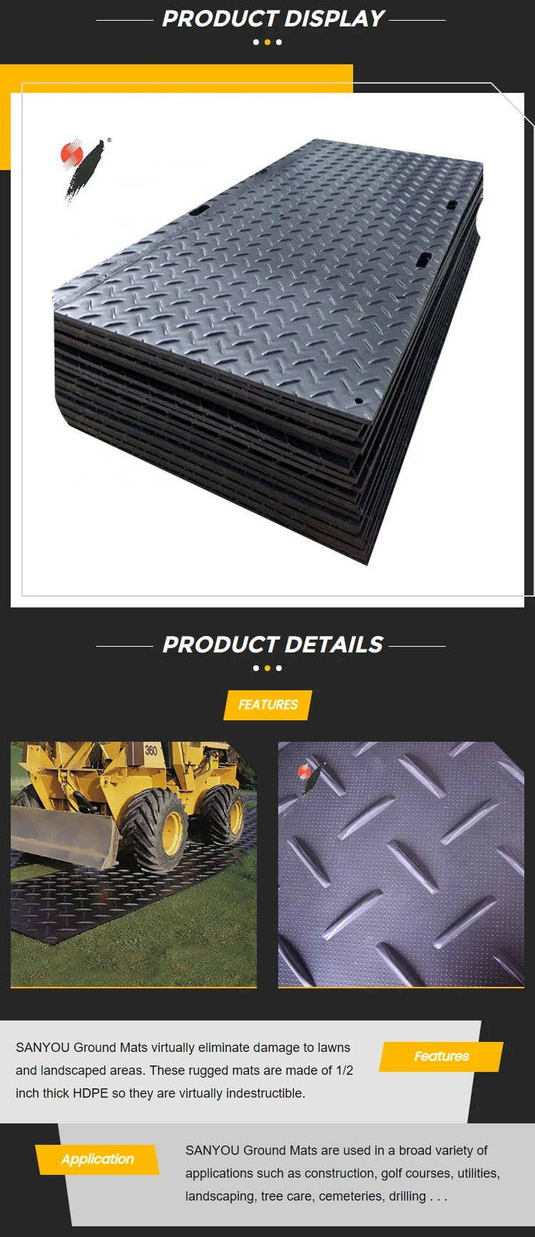 Advanced 120 Tonnes High Abrasion Dura Base Mat / Hdpe Plastic Trackway ...