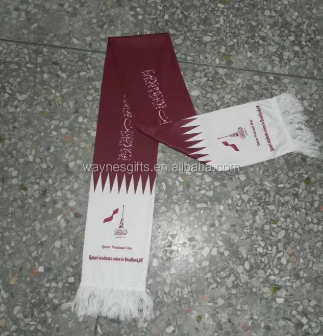 Qatar Flag Scarf/ National Day Flag Scarf - Buy Qatar Flag Scarf,Flag ...