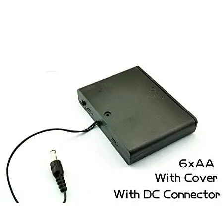 9V 6aaa 6 AA Battery Holder with Cover Switch & JST Connector