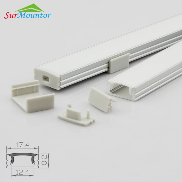 White Color A1707 Led Aluminium Profile For Double Lines Led Strip ...