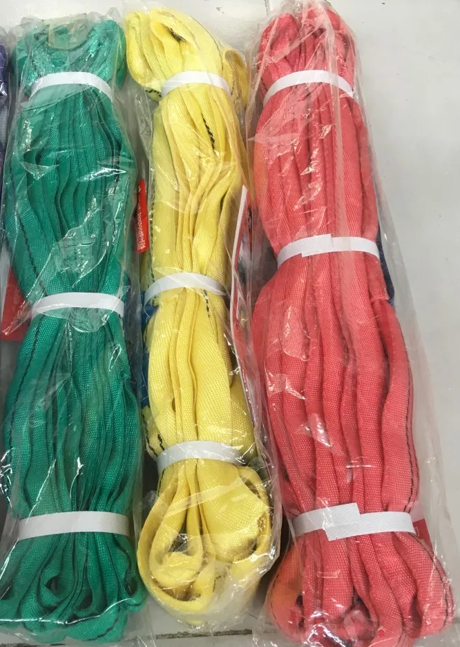 2t choke lifting cylindrical objects polyester endless round slings ...