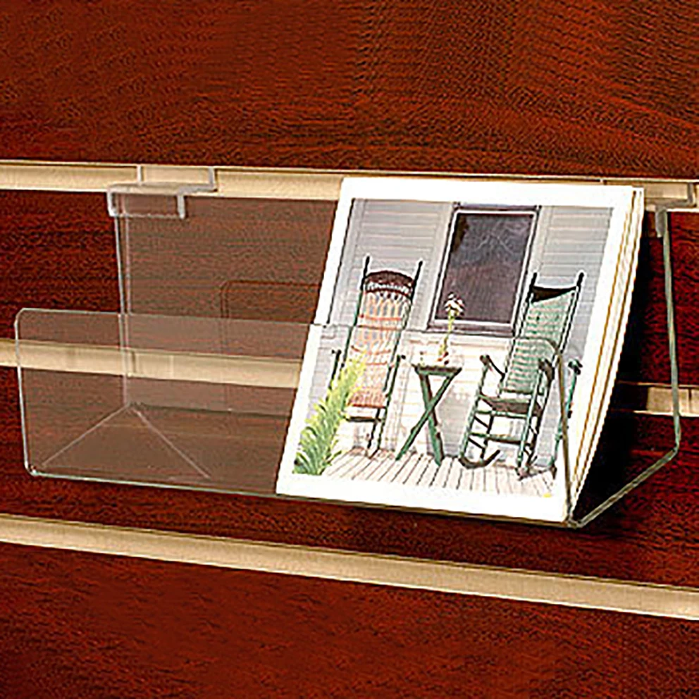 Acrylic Plastic Wall Shelf with Front Lip - Customizable