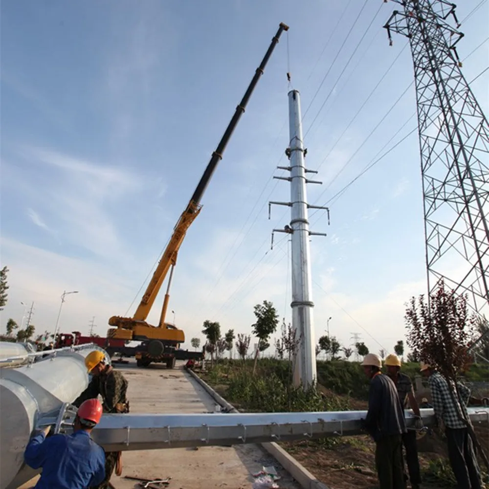 7m - 15m Electrical Power Pole 12 Sides Shape Low Voltage Steel Tubular ...