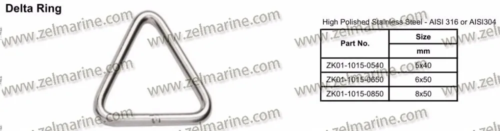 Stainless Steel Rigging Hardware Welded Delta Ring - Buy Triangle Ring ...