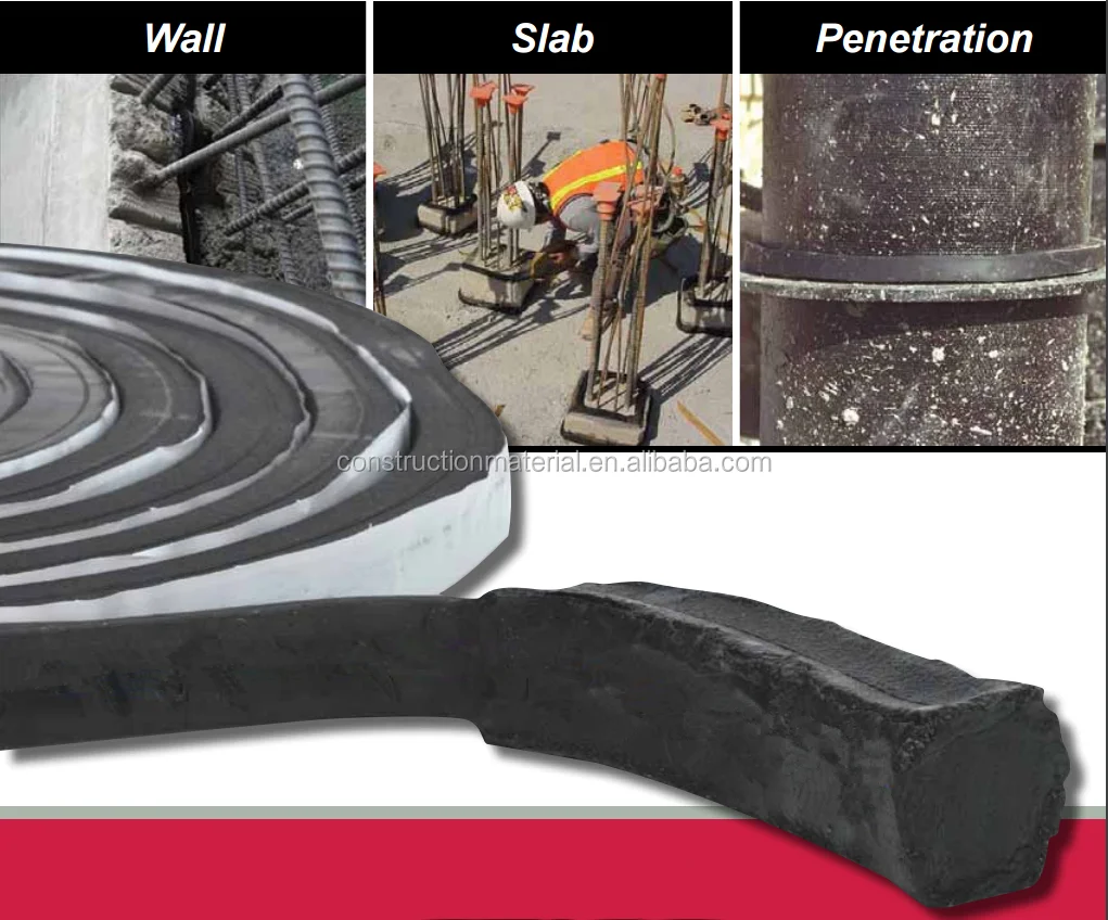 Hydrophilic Swell Rubber Waterstop Strips for Concrete Joints