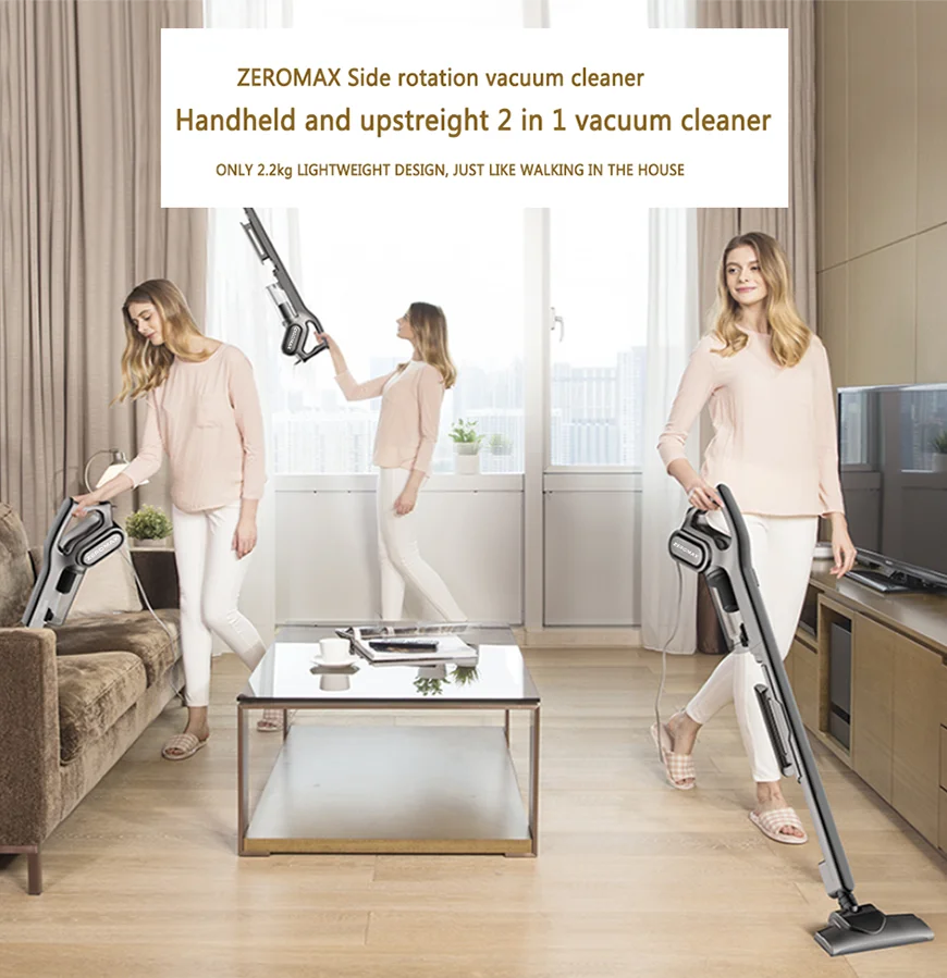 Zeromax Zx3007 Motor Dust Mites Pneumatic Vacuum Cleaner With Dust Cup ...