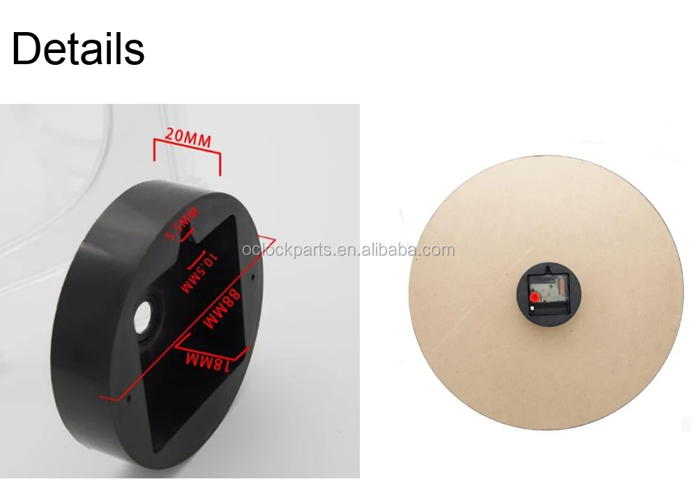 Wall Clock Case/black Plastic Ground Cover/110mm Diameter Round Back ...