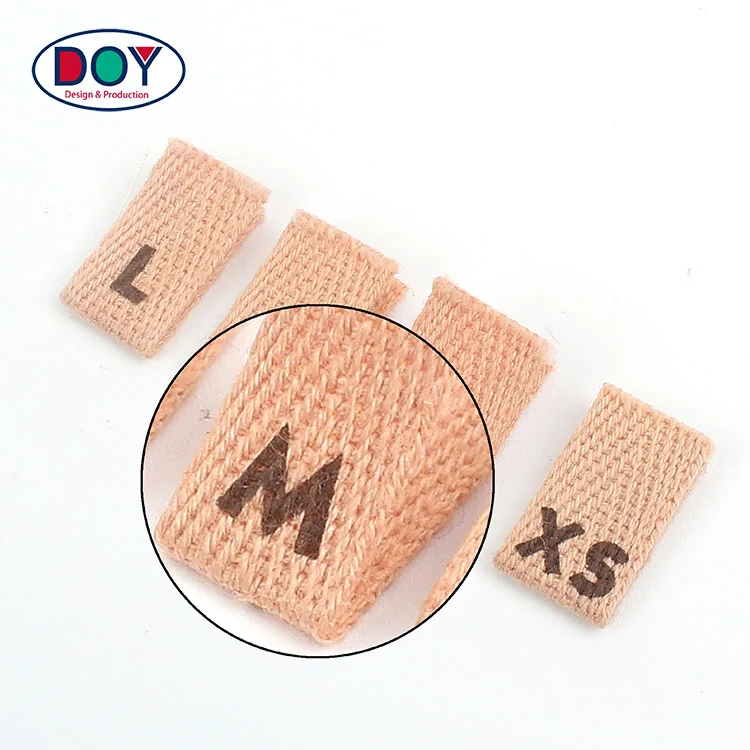 Custom Washable Cotton Fabric Print Serial Number Size Tags Labels And ...