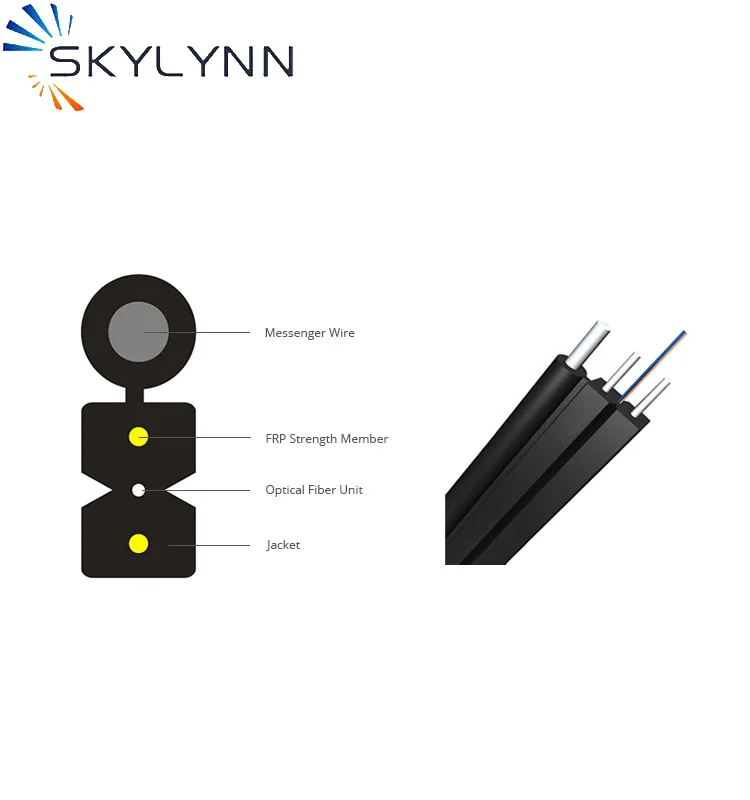 Aerial single core 200 meters 4c fiber optic patch cord ftth outdoor ...