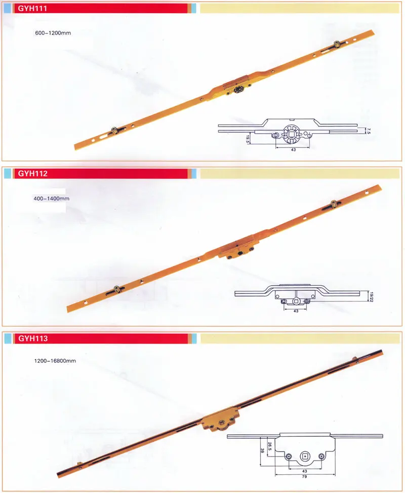 Aluminium Alloy Extrusion Transmission Rod For 2 Points Lock For ...