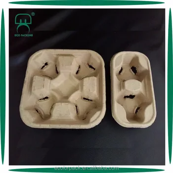 Pulp Paper Biodegradable Coffee Cup Holder Tray - Buy Cup Tray,Coffee ...