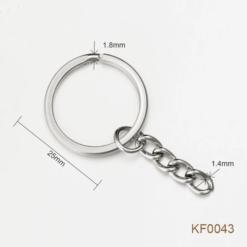 25mm Wholesale Metal Split Keys Ring Flat With Link Chain - Buy Split ...