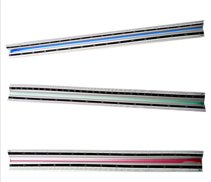 15cm Safety Cutting Triangle Scale Ruler - 12 Inch Aluminum
