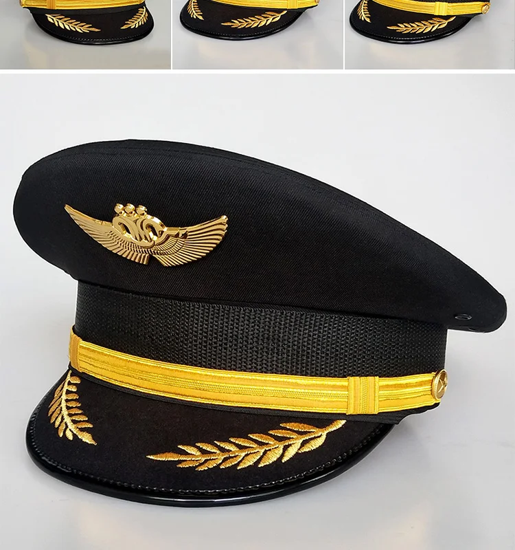 High Quality Aviation Officer Cap Aviation Captain Uniform Hat General ...