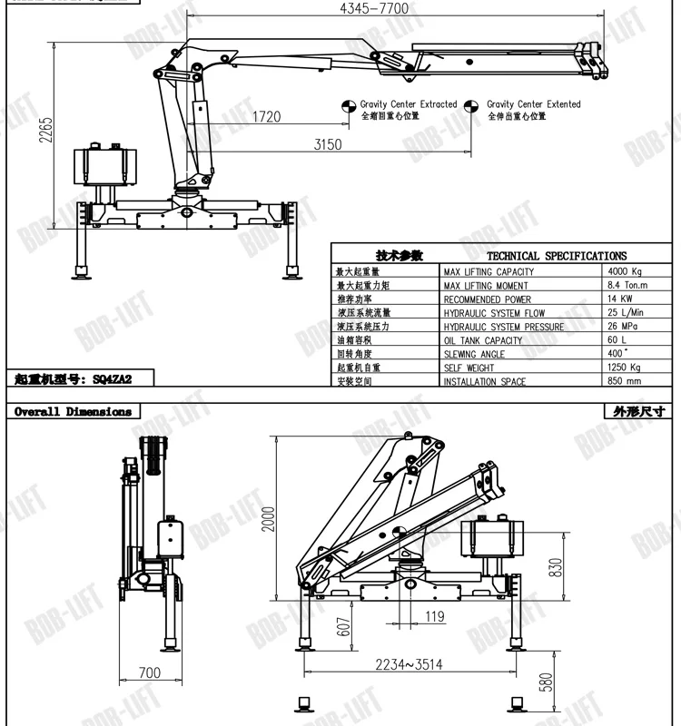 New Knuckle Boom Crane Manual For Mounted Truck - Buy Knuckle Boom ...