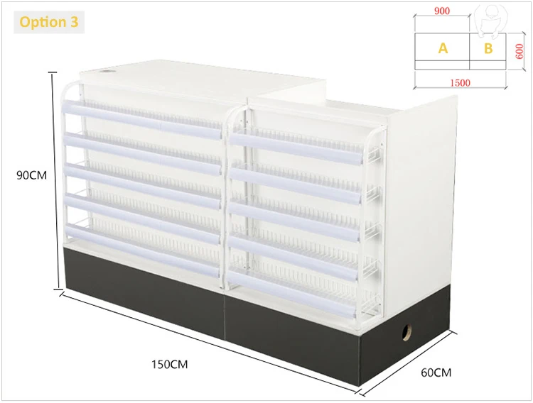 L-shaped Cashier Table - Modern Design for Convenience Store