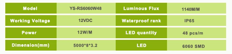 S Sharp SMD 6060 LED Strip Light - IP65 Waterproof 48leds/m