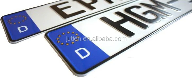 Custom Euro ID Logo Imprinting on Reflective License Plates