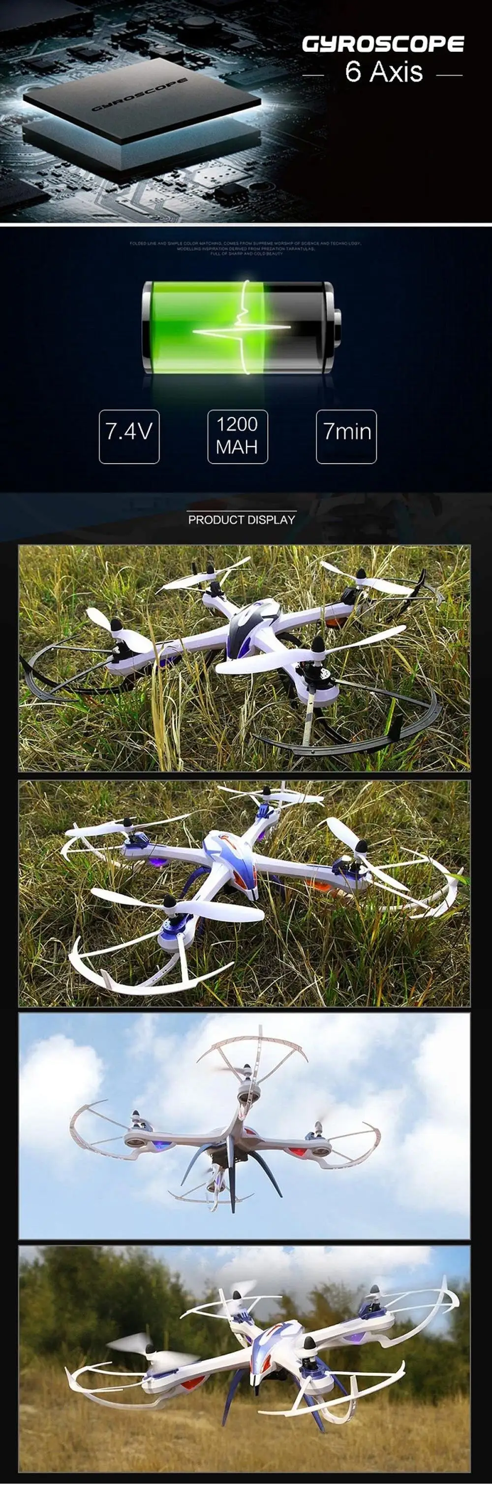 Jjrc H16 Gyro 6 Axis Rc Quadcopter Tarantula X6 Drone With Wide-angle ...