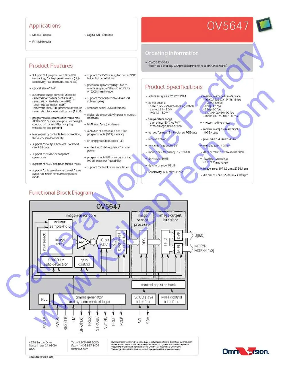 Omnivision Ov5647 Mipi Interface Auto Focus 5mp Mipi Camera Module Jal ...